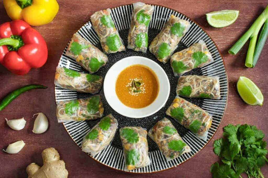 Vegan Rice Paper Rolls (Vietnamese Spring Rolls) - The Pesky Vegan
