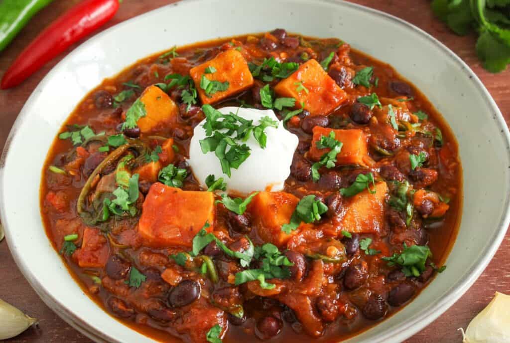 Sweet Potato and Black Bean Chilli (Vegan + GF) - The Pesky Vegan