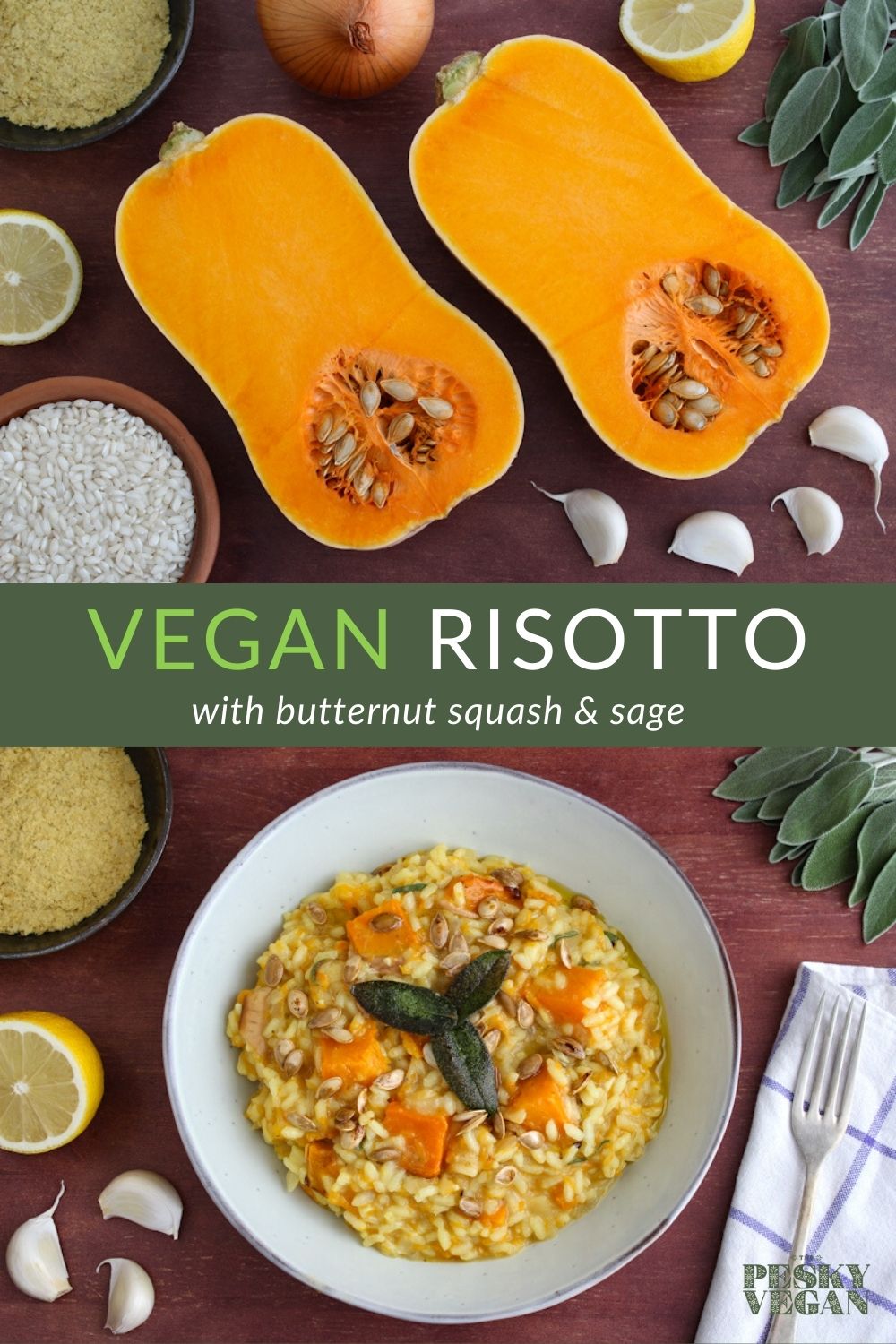 Vegan Butternut Squash Risotto (Creamy + Delicious) - The Pesky Vegan