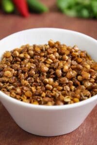 Crispy Roasted Lentils - The Pesky Vegan