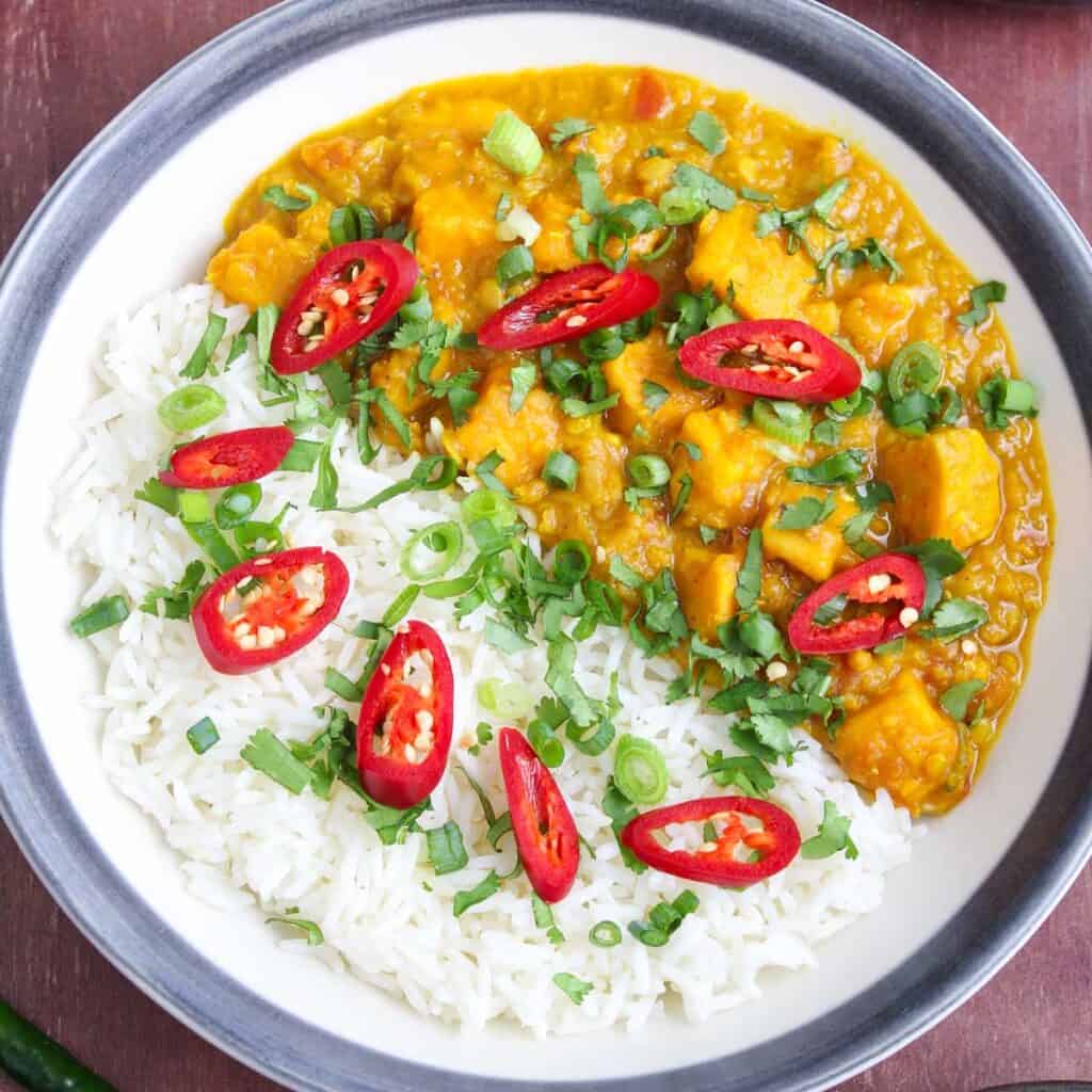 Sweet Potato Dal with Lime (Healthy Lentil Curry) - The Pesky Vegan