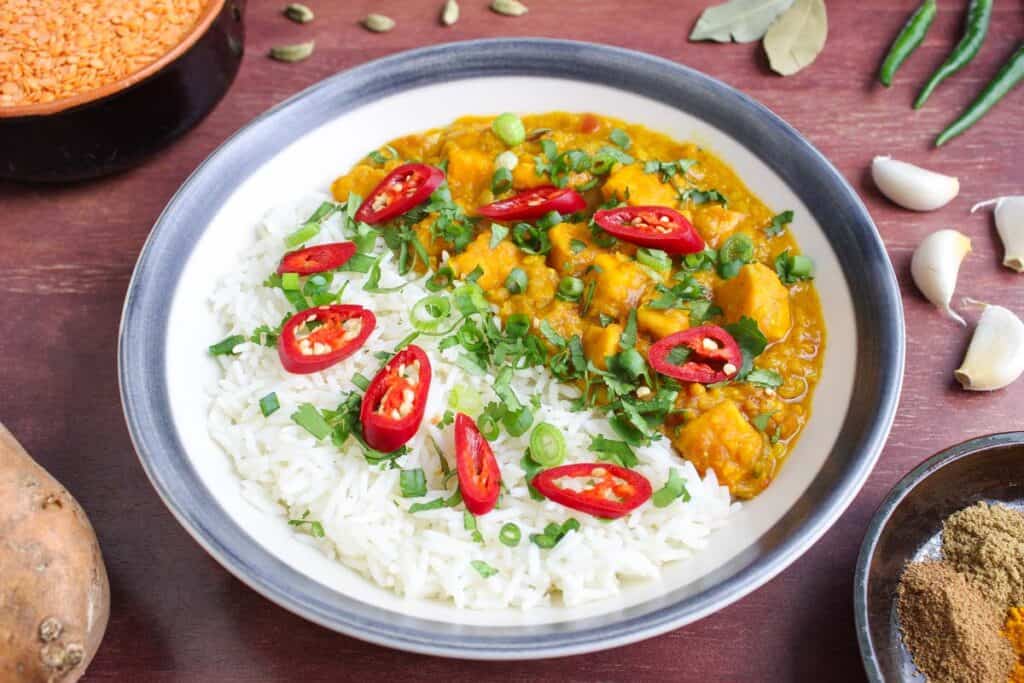 Sweet Potato Dal with Lime (Healthy Lentil Curry) - The Pesky Vegan