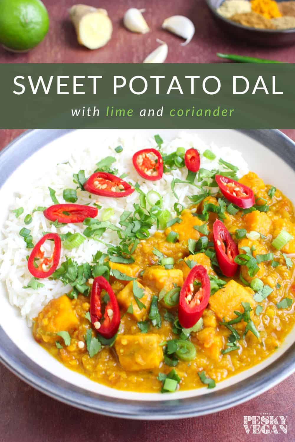 Sweet Potato Dal with Lime (Healthy Lentil Curry) - The Pesky Vegan