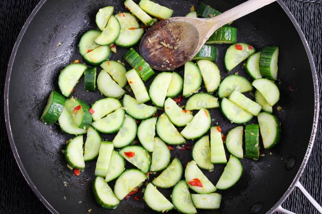 Stir-Fried Cucumber with Chinese Five Spice - The Pesky Vegan