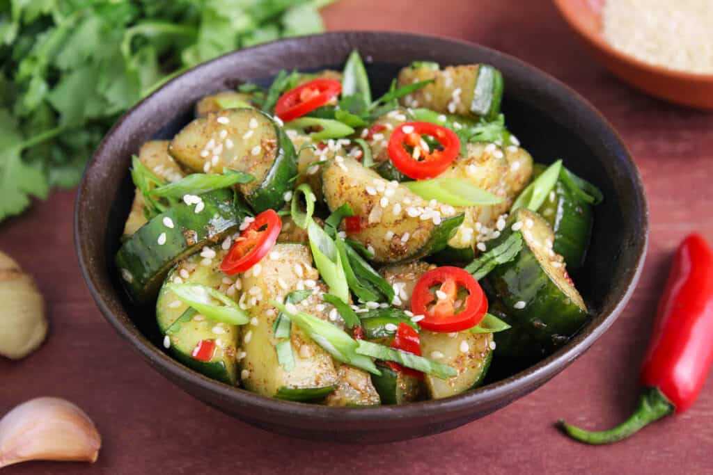 Stir-Fried Cucumber with Chinese Five Spice - The Pesky Vegan