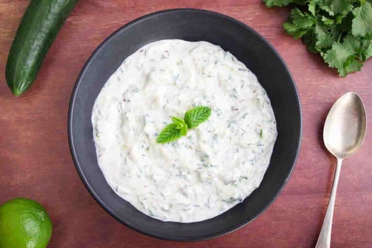 Vegan Raita with Cucumber and Mint - The Pesky Vegan