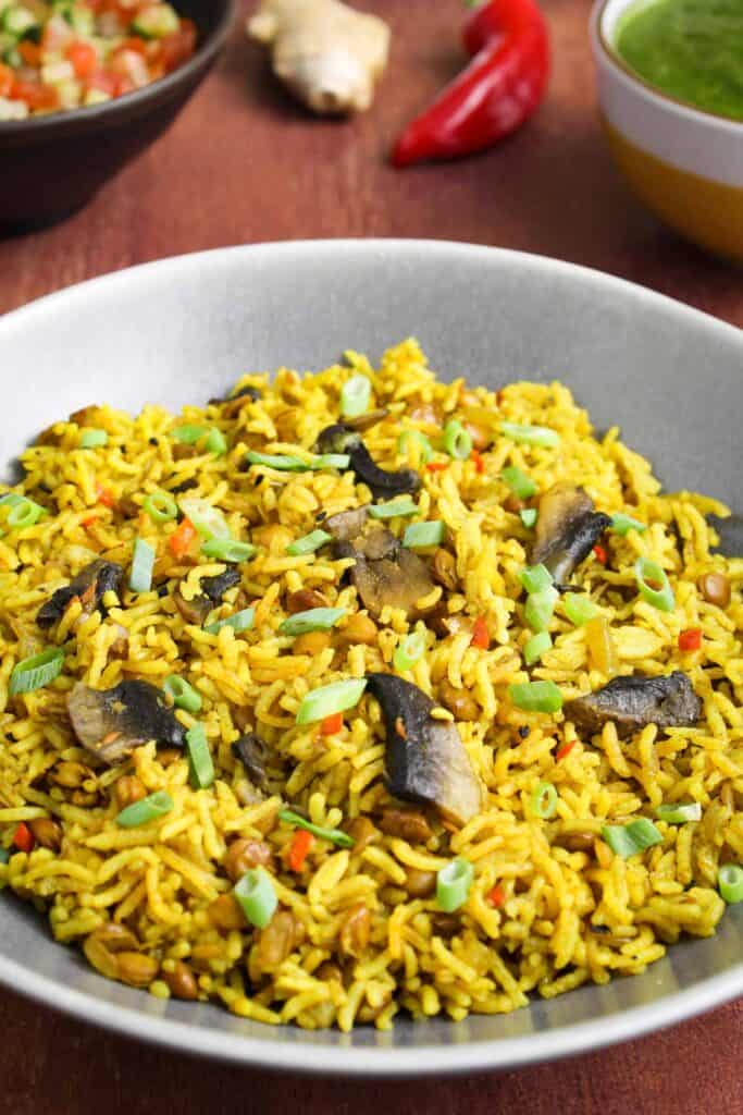 Spiced Mushroom Biryani Recipe - The Pesky Vegan