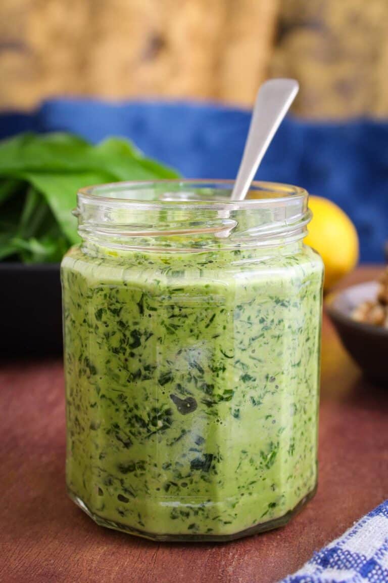 Foraged Wild Garlic Pesto (Vegan Recipe) - The Pesky Vegan