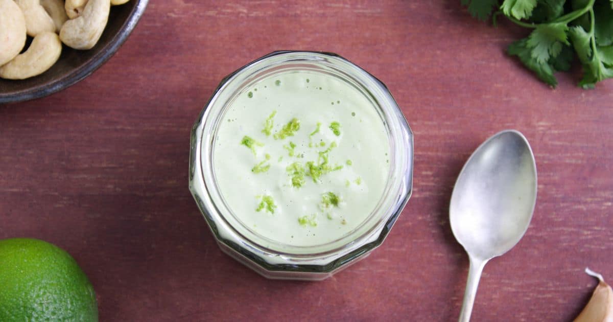 Vegan Crema with Lime and Cilantro (Coriander) - The Pesky Vegan