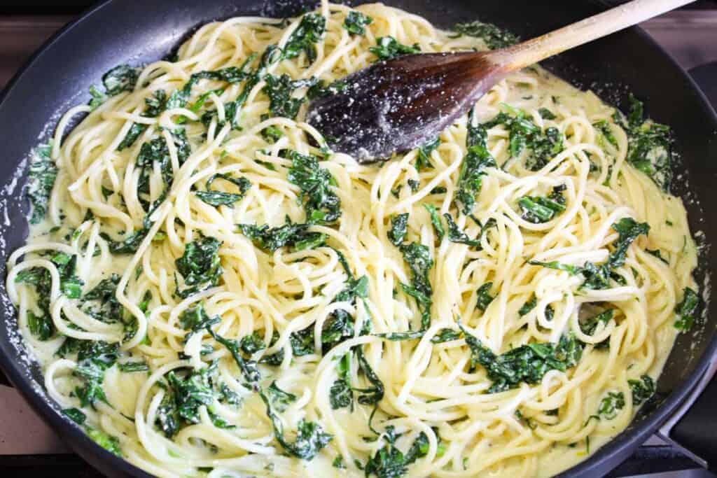 Creamy Wild Garlic Pasta (Dairy-Free) - The Pesky Vegan