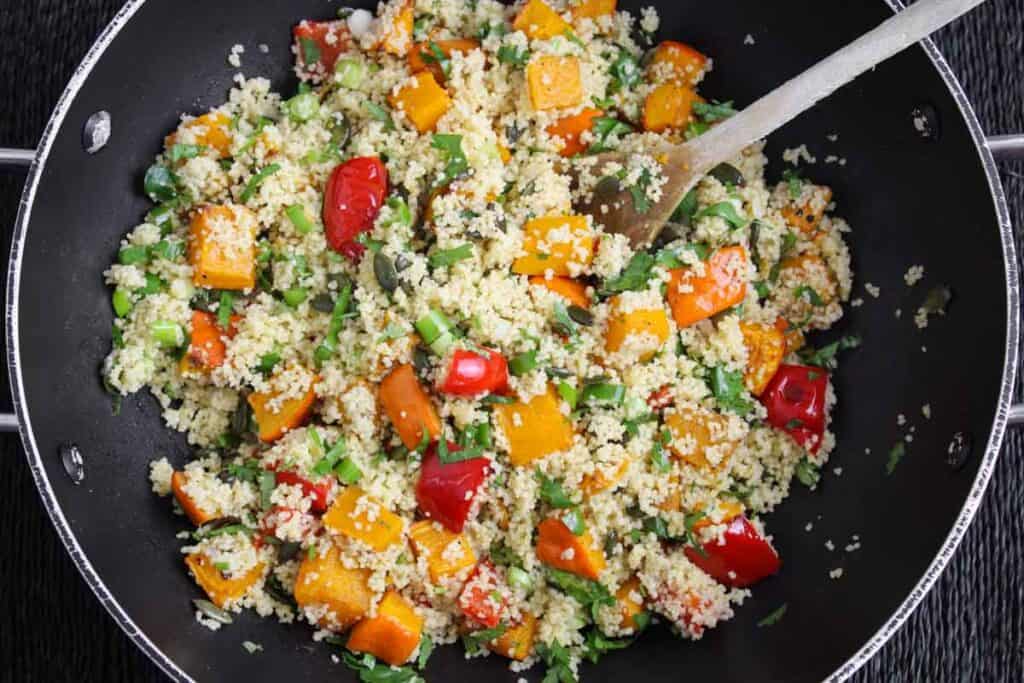 Vibrant Roasted Pumpkin Couscous - The Pesky Vegan