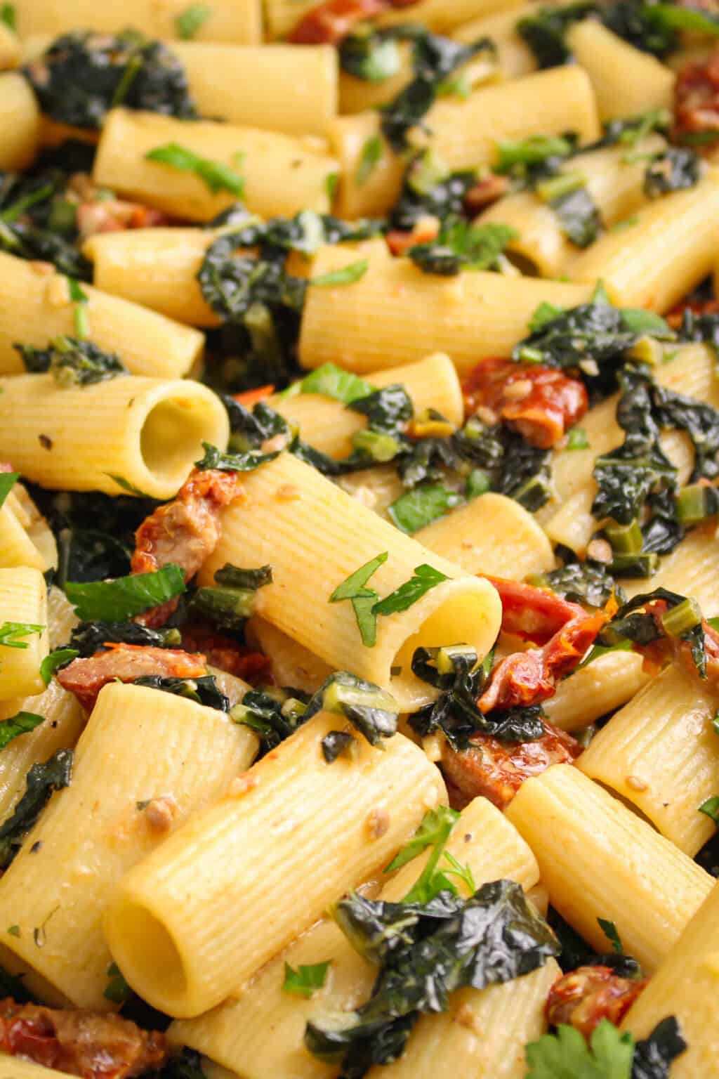 Sun-Dried Tomato Pasta with Kale (Dairy-Free) - The Pesky Vegan